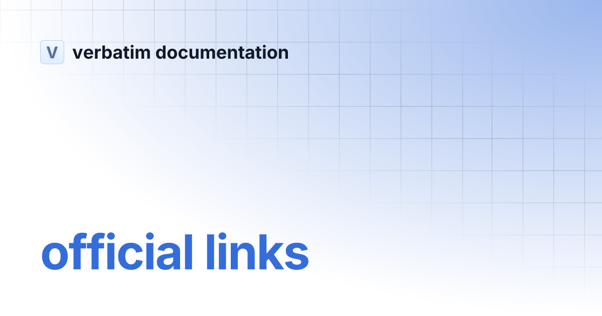 official links | verbatim documentation