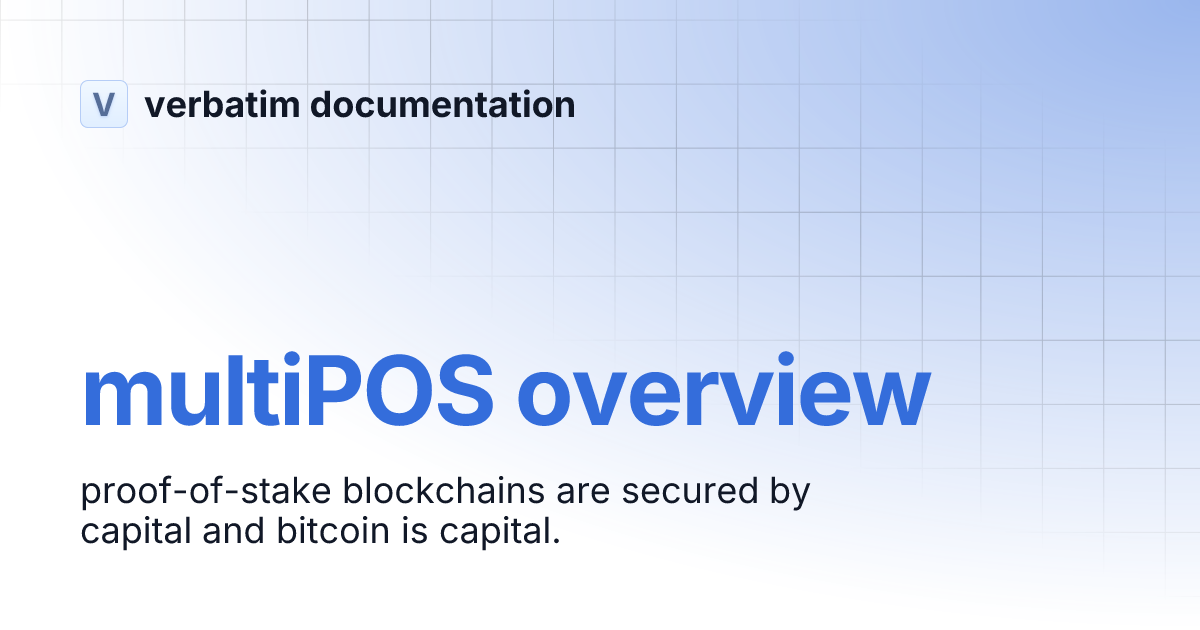 multiPOS overview | verbatim documentation